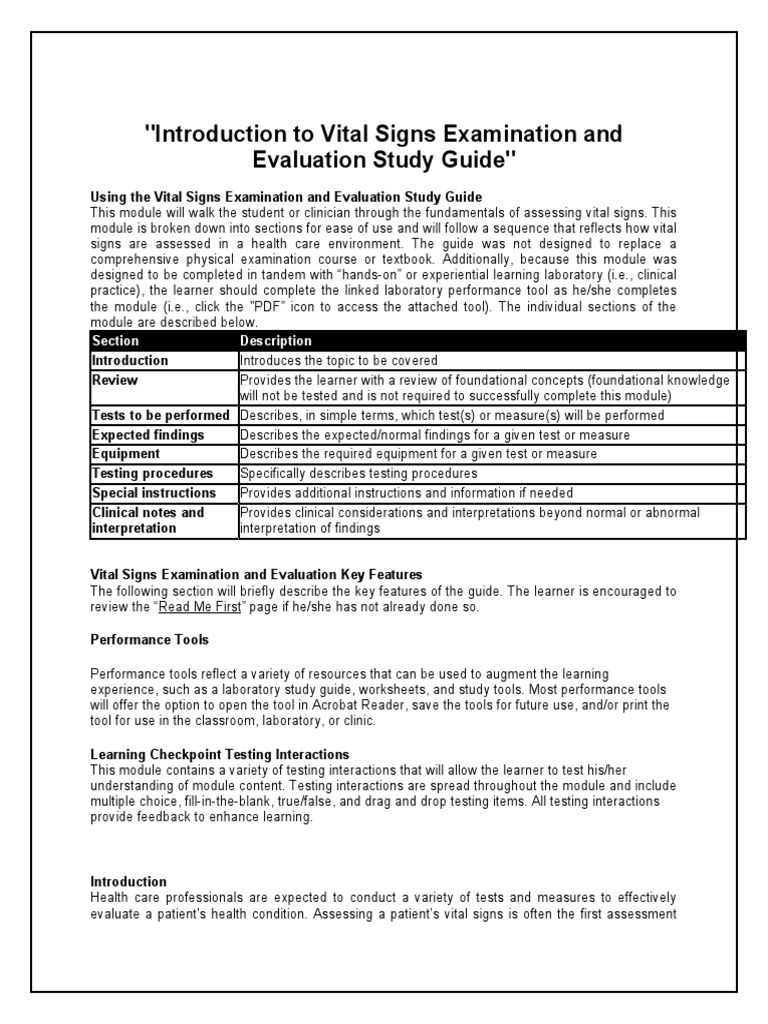 Introduction To Vital Signs | PDF | Pulse | Blood Pressure