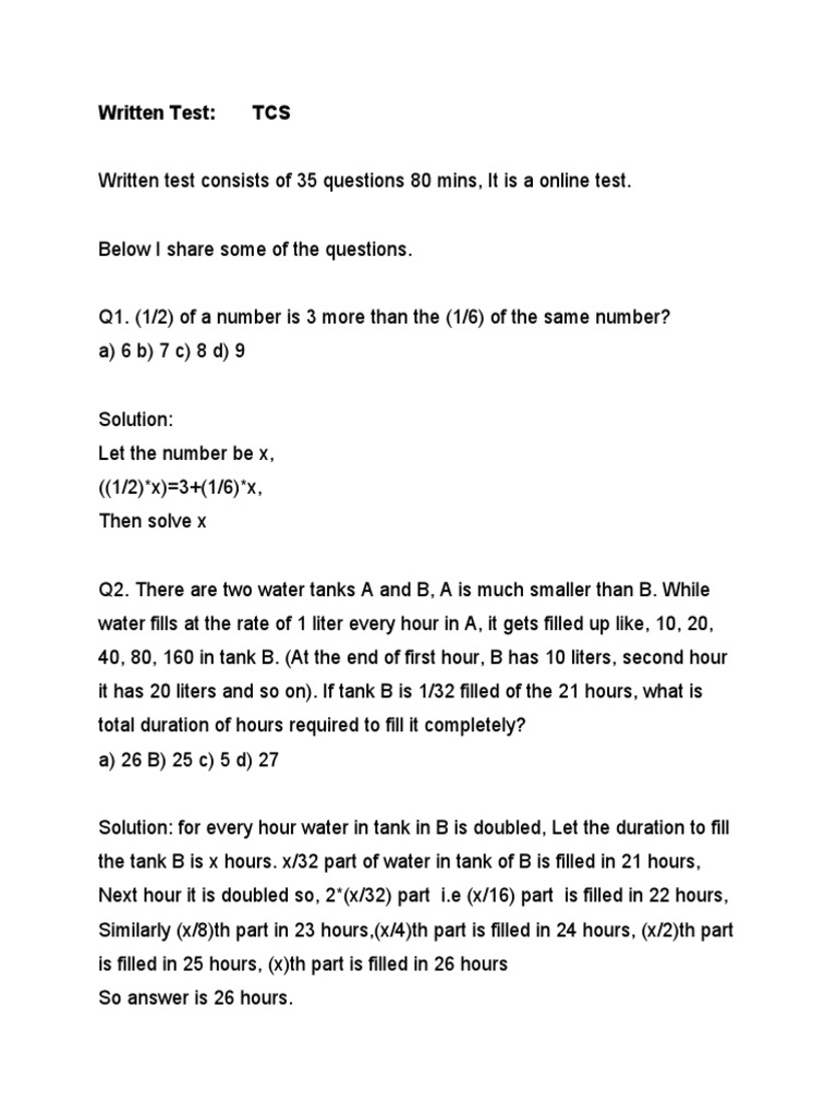Written Test: TCS | PDF | Ferrari | Equations