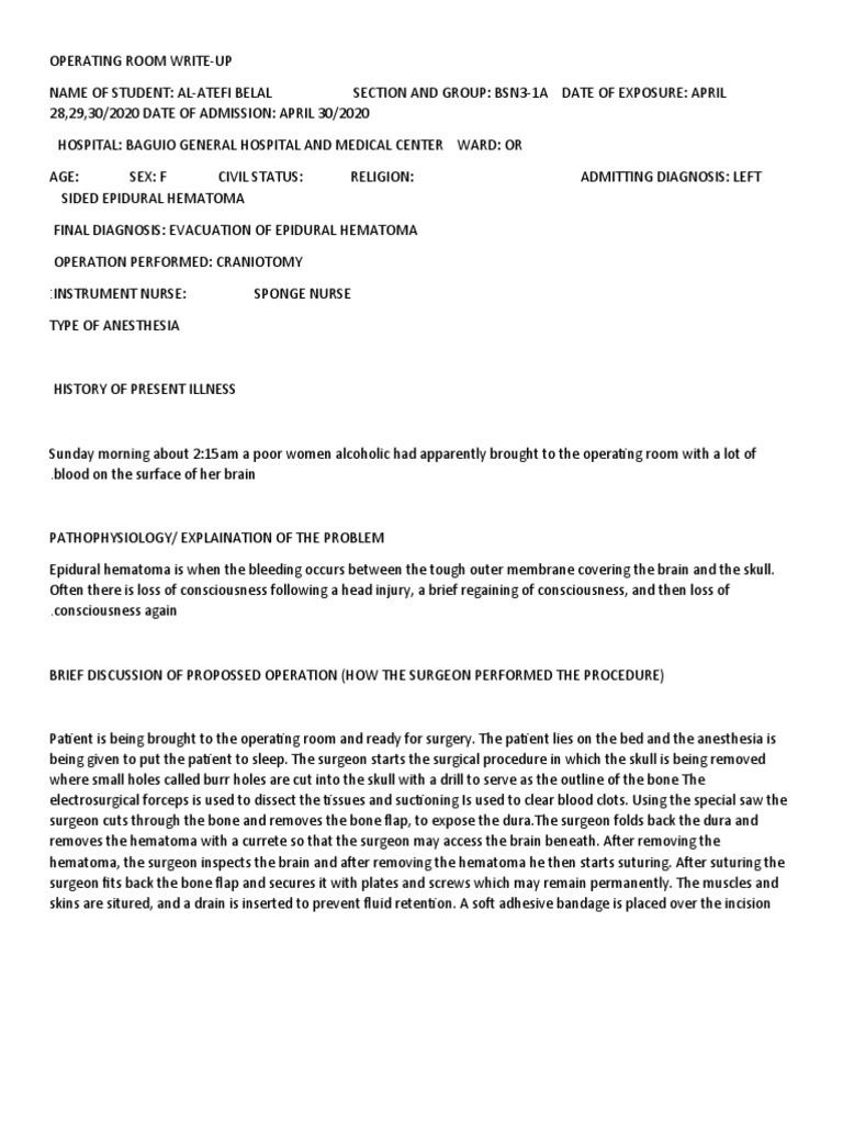 Operating Room Write | PDF