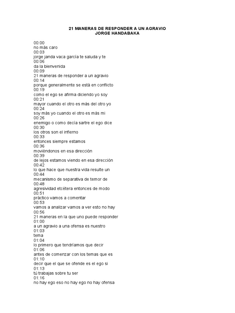 21 Maneras de Responder A Un Agravio | PDF | Medicina | Medicina CLINICA