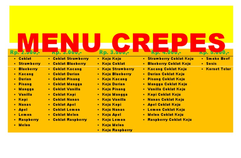 Menu Crepes | PDF