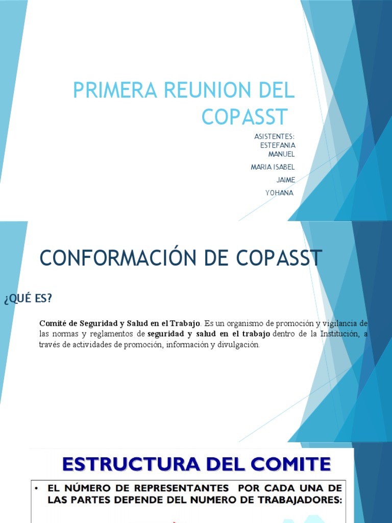 Conformación y Objetivos del COPASST | PDF | Seguridad y salud ...