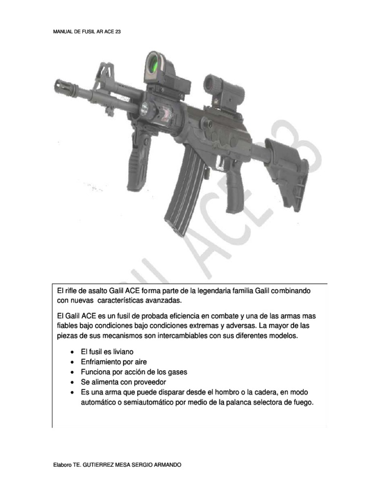 Guia de Estudio de Fusil Ar Ace 23 - Compress | PDF | Rifle | Peligros