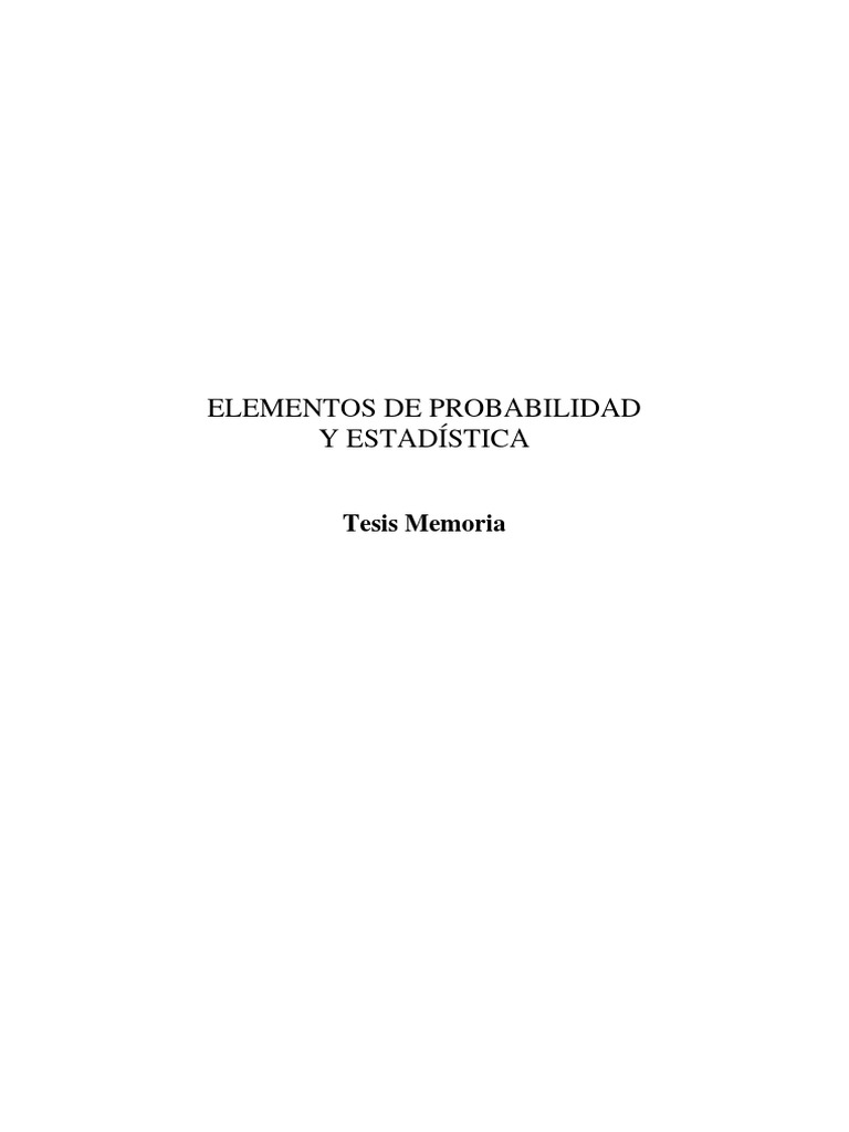 Elementos+de+Probabilidad+y+Estadística Sánchez PDF | PDF | Conjunto (Matemáticas) | Teoría