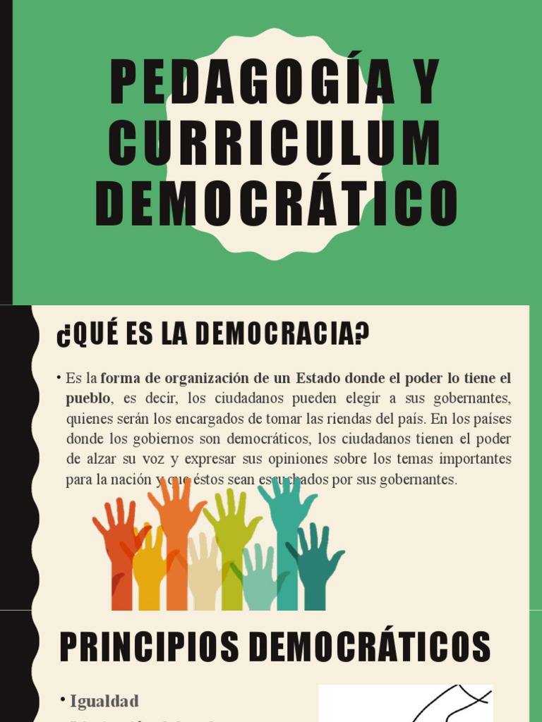 Pedagogía y Curriculum Democrático | PDF | Democracia | Ideologías ...