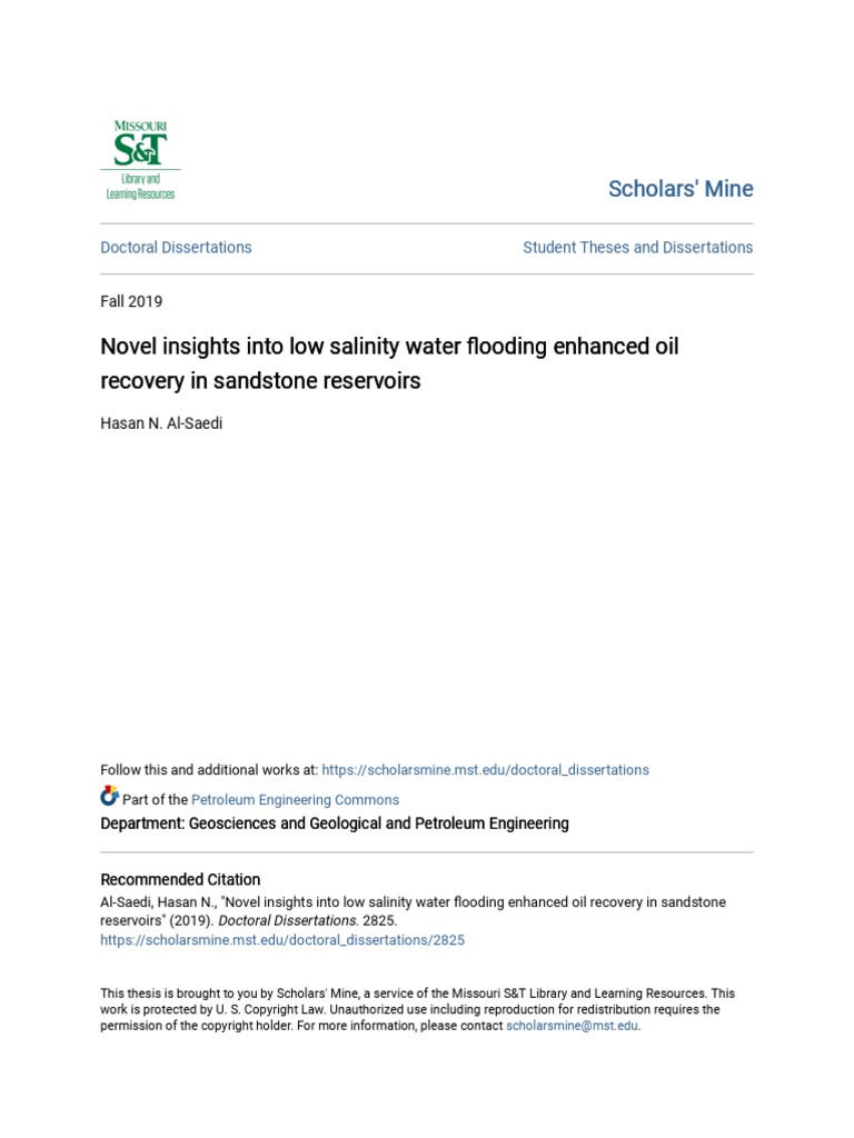 Novel Insights Into Low Salinity Water Flooding Enhanced Oil Reco PDF ...