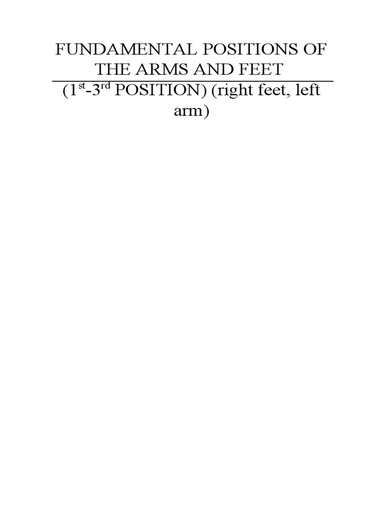 Fundamental Positions of The Arms and Feet | PDF | Art