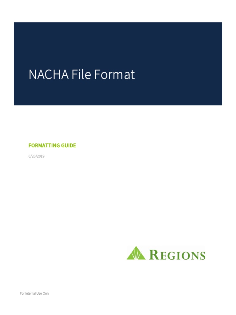 NACHA File Format: Formatting Guide | PDF | Automated Clearing House ...