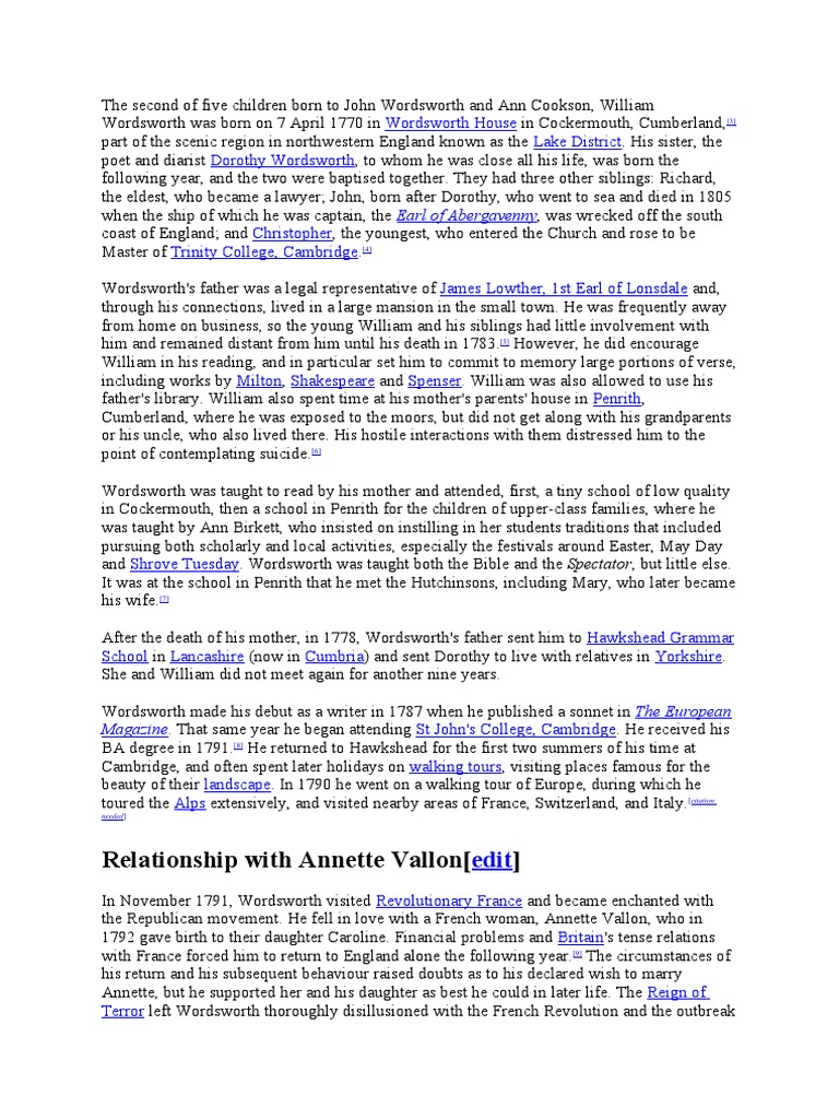 Relationship With Annette Vallon : Earl of Abergavenny | PDF | William ...