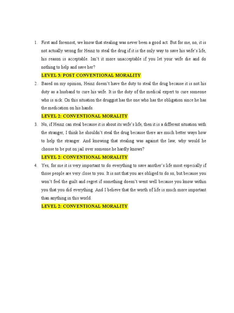 Level 3: Post Conventional Morality | PDF