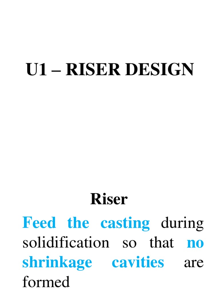 U1 - Riser Design PDF | PDF | Casting (Metalworking) | Building Engineering