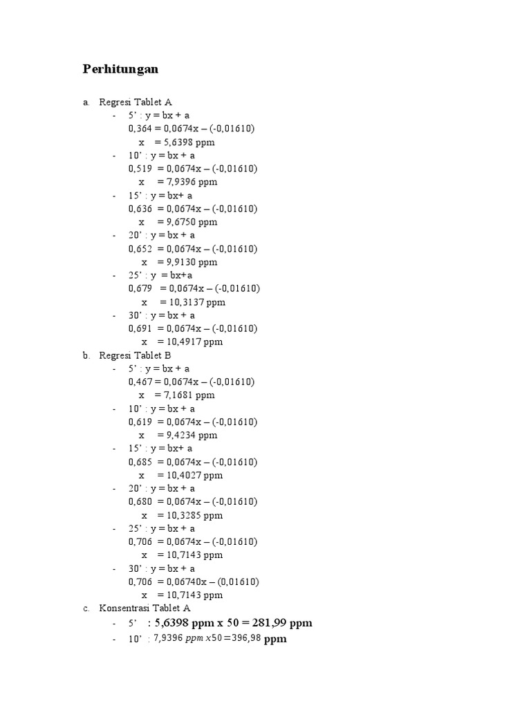 Perhitungan Disolusi | PDF | Drugs