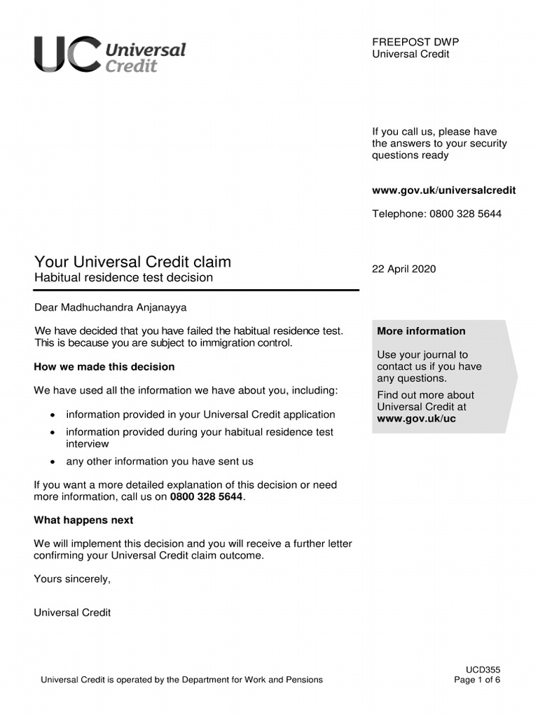 Universal Credit Decision Appeals Guide | PDF | Government And ...