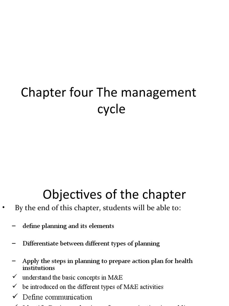 Chapter 4 Management Cycle | PDF | Evaluation | Planning