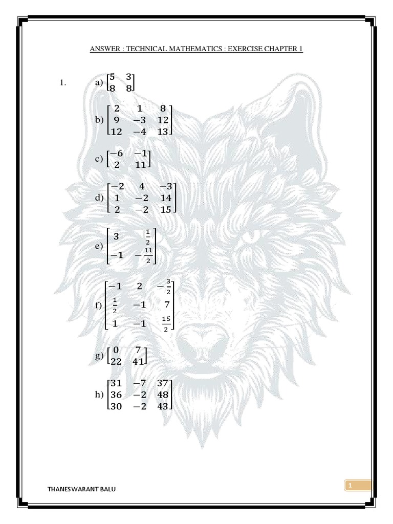 Technical Mathematics Chapter 1 | PDF