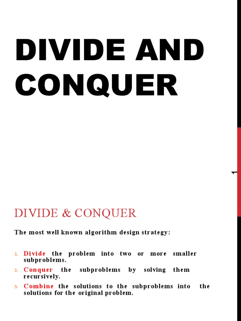 Divide and Conquer | PDF | Computational Science | Discrete Mathematics