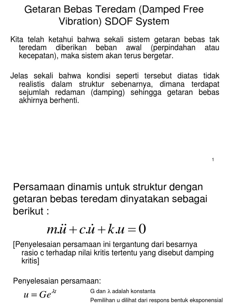 SDOF3 Getaran Bebas Teredam | PDF