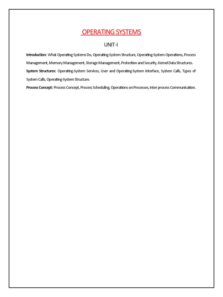 OS - Unit 1 | PDF | Operating System | Computer Data Storage