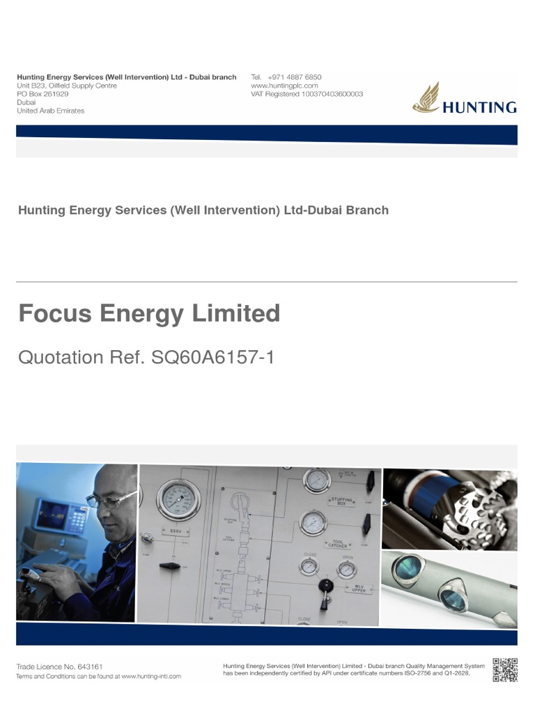 Focus Energy Limited: Quotation Ref. SQ60A6157-1 | PDF | Business ...