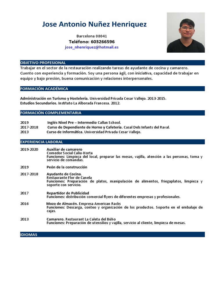 Jose Antonio Nuñez CV | PDF