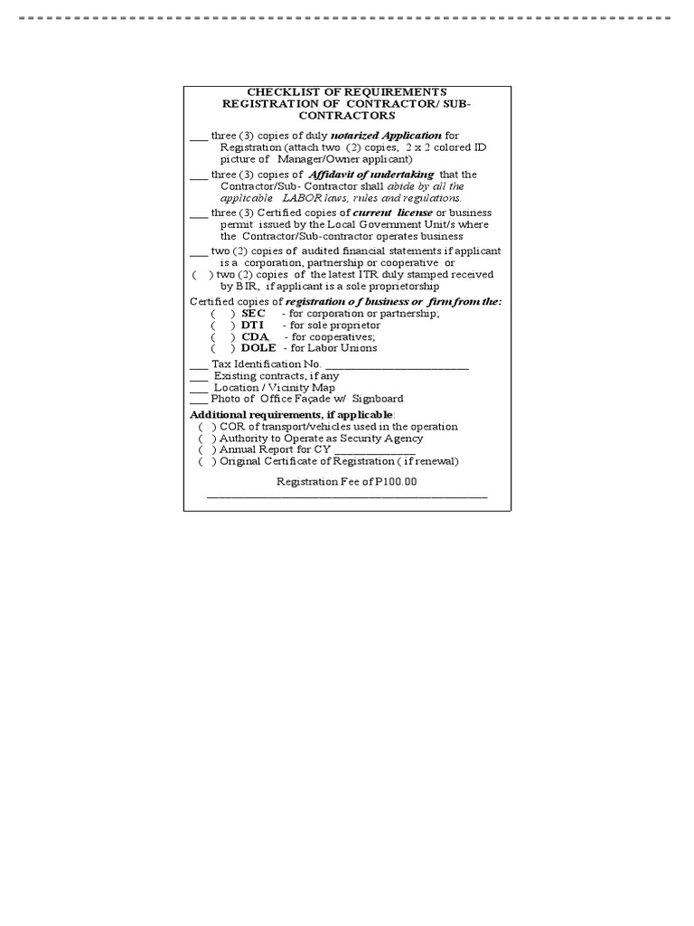 Checklist of Requirements-Jc | PDF
