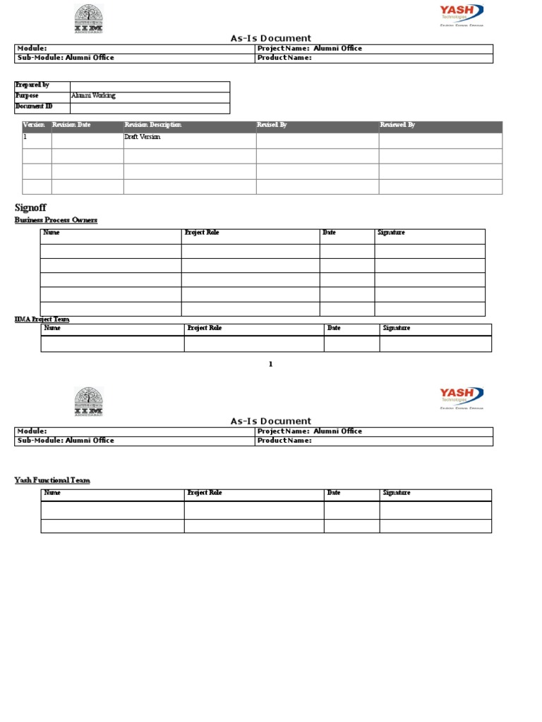 As-Is Document: Signoff | PDF | Search Engine Optimization | Cyberspace