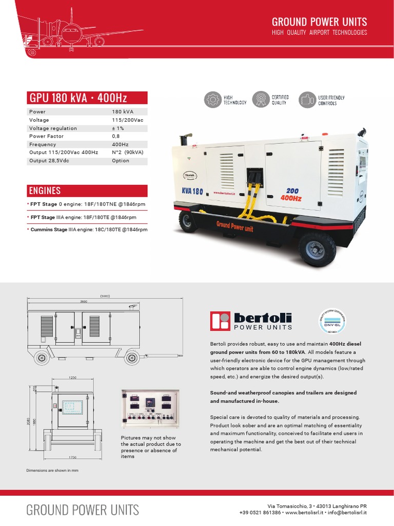 GPU 180 kVA 400Hz: Ground Power Units | PDF | Alternating Current ...