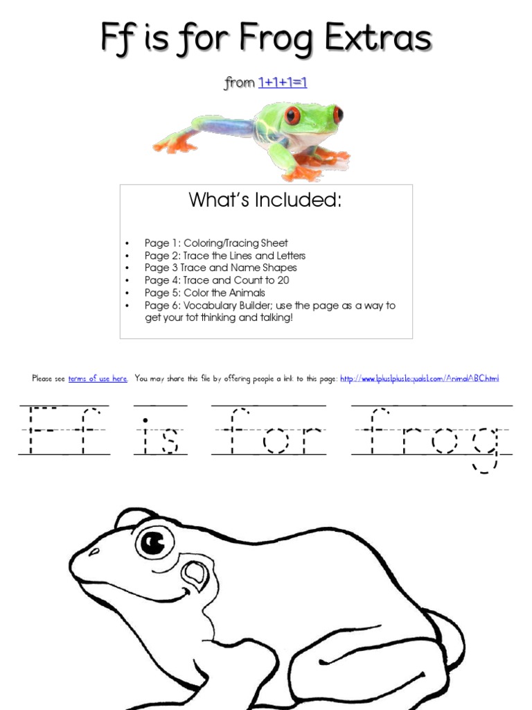 FF Is For Frog Extras: What's Included | PDF