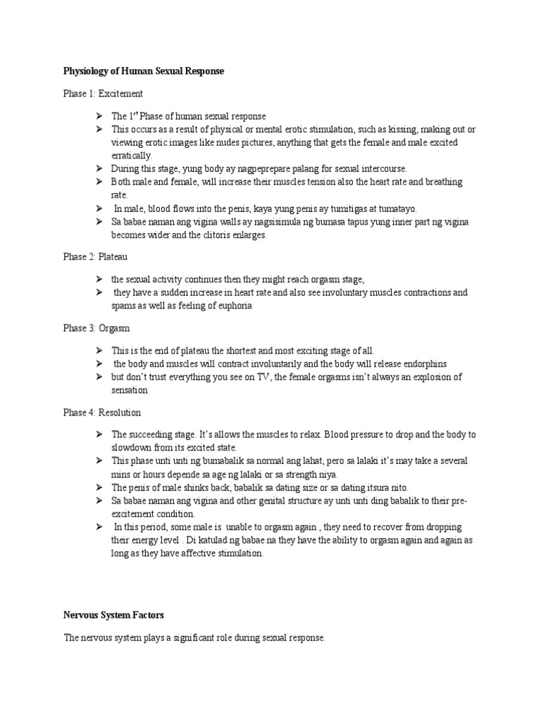 Physiology of Human Sexual Response | PDF | Orgasm | Sexual Arousal