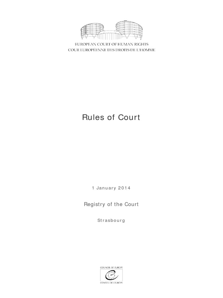 Rules of Court - Strasbourg 2014 Edition | PDF | Oath Of Office ...