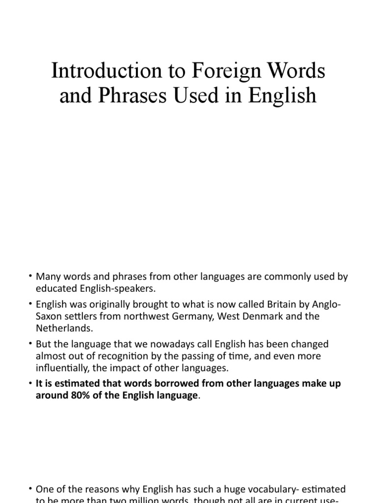 Foreign Words in English Explained | PDF