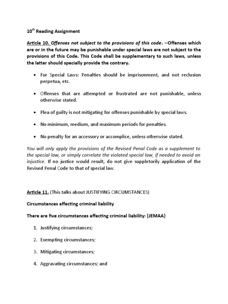 Overview of Justifying Circumstances in Law | PDF | Defamation | Crime ...