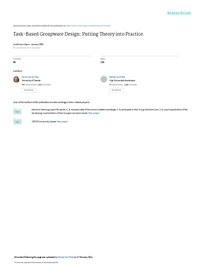 Task-Based Groupware Design | PDF | Conceptual Model | Usability
