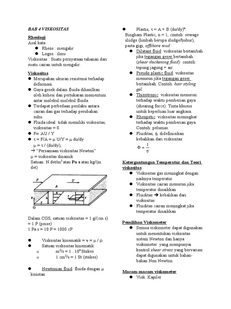 Viskositas dan Rheologi | PDF