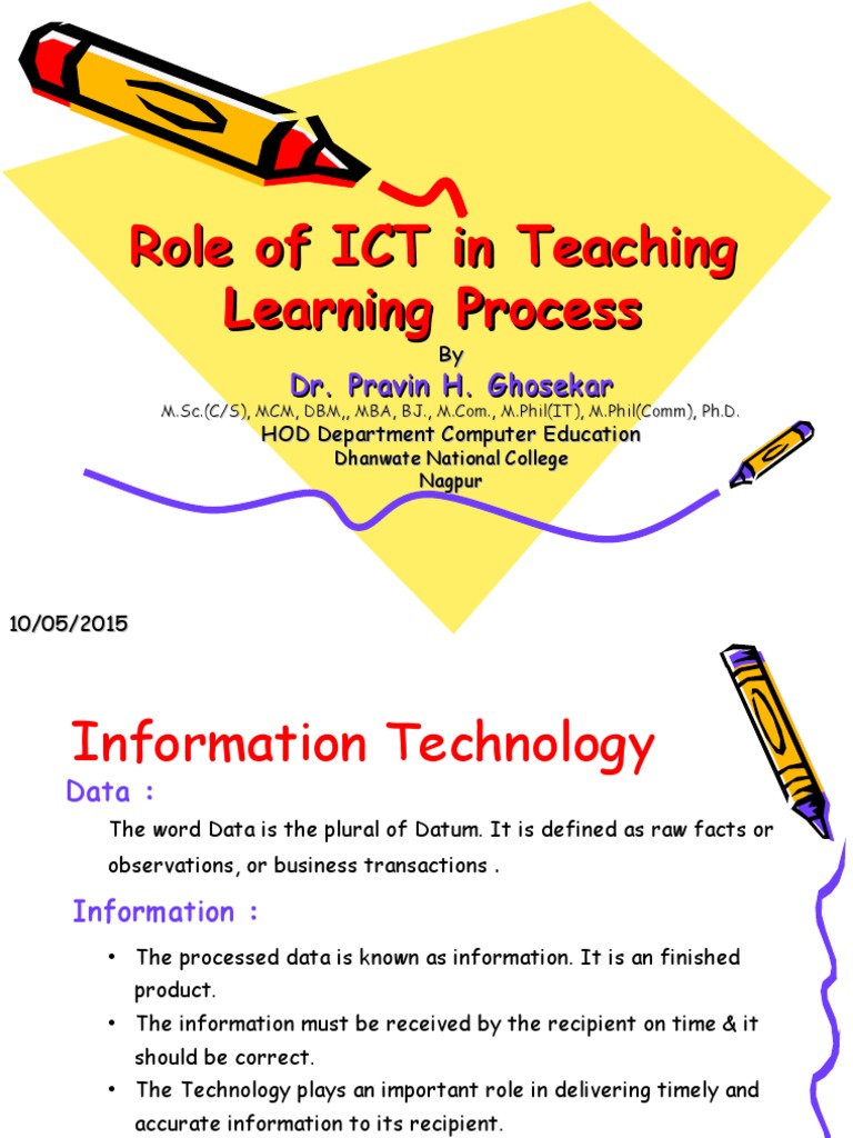 Role of ICT in Teaching Learning Process | PDF | Educational Technology ...