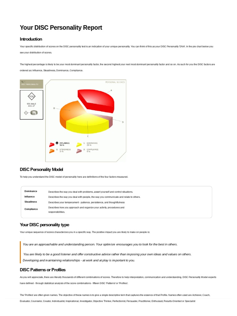 DISC Personality Report Guide | PDF