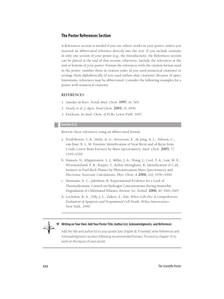 The Poster References Section | PDF | Physical Sciences | Chemistry