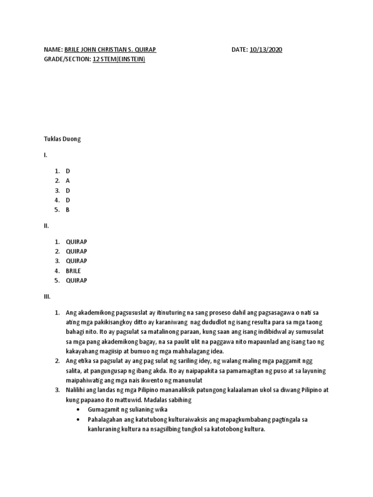 Piling Larangan Module 1 Quirap S | PDF