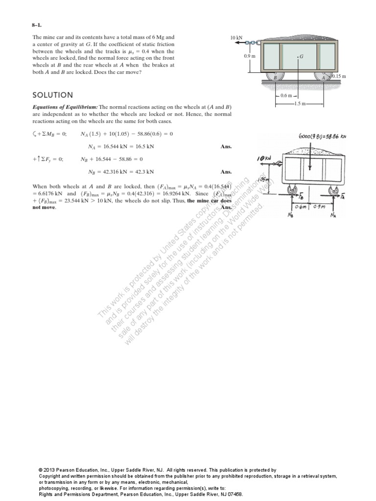 Solution Manual Mechanics For Engineers Statics 13th Chapter 8 RC ...