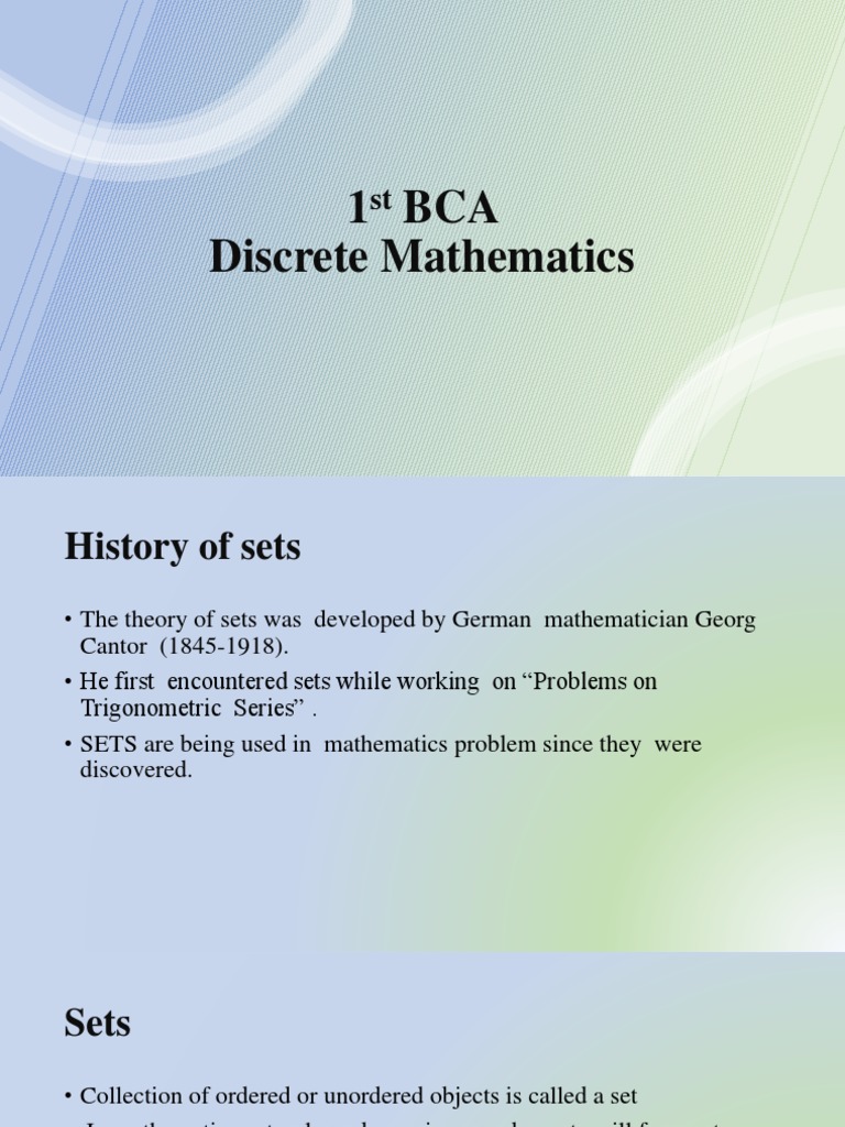 1st BCA | PDF | Set (Mathematics) | Function (Mathematics)