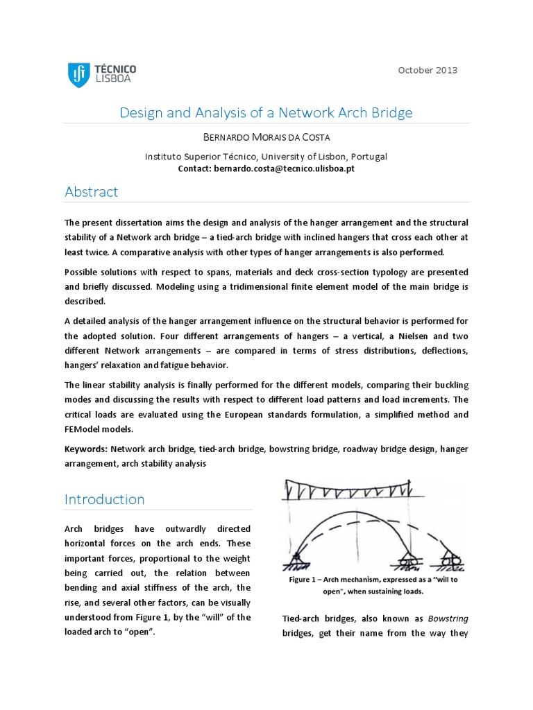 Extended-Design and Analysis of A Network Arch Bridge | PDF | Buckling ...