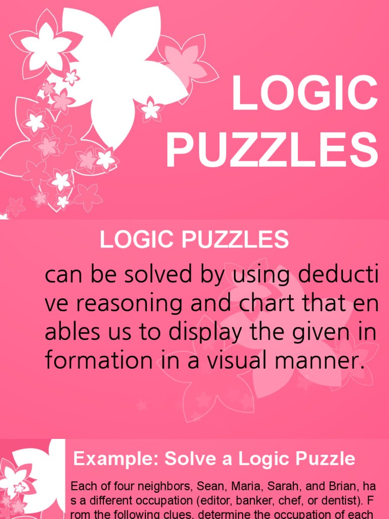 Problem Solving - Logic Puzzles | PDF | Logic Puzzles | Popular Scholarship