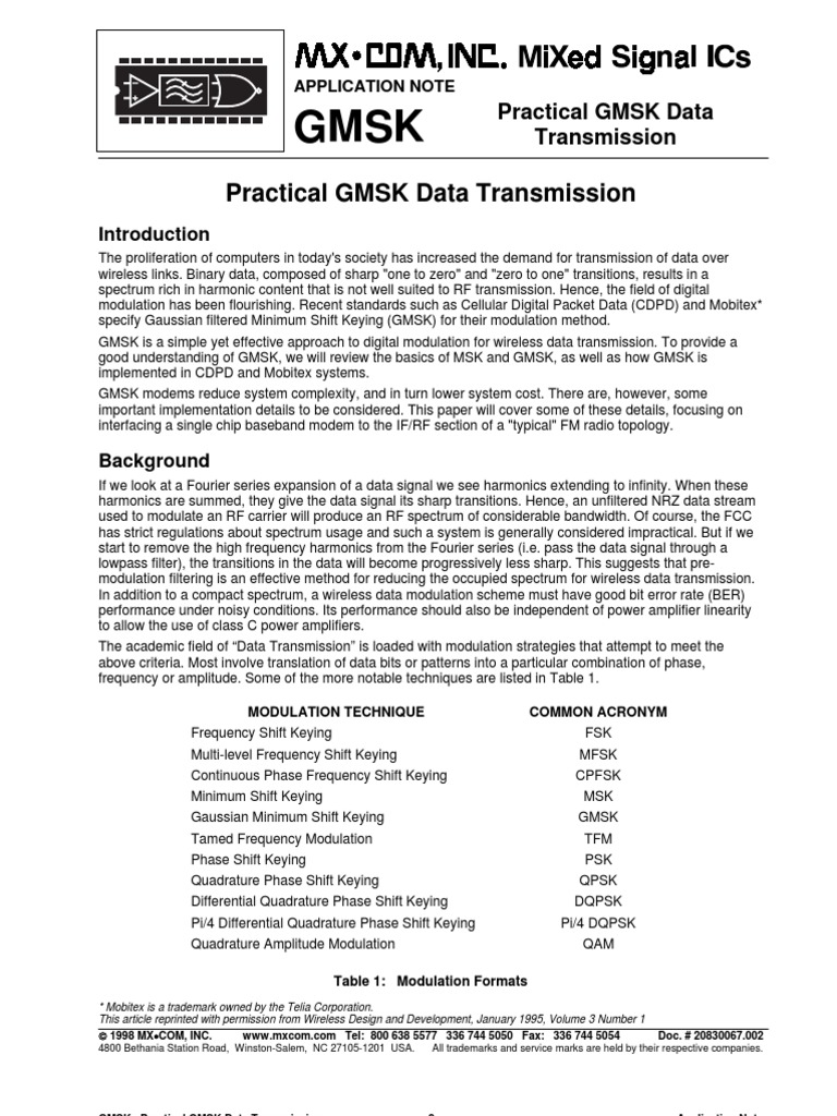 GMSK Tutorial | PDF