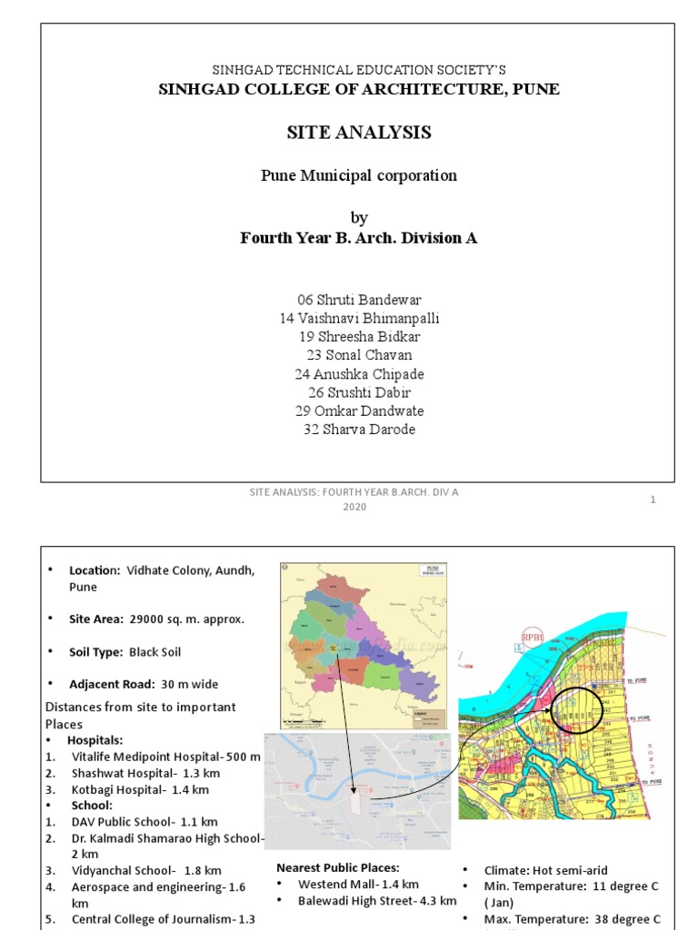 Site Analysis: Sinhgad College of Architecture, Pune | PDF | Climate ...
