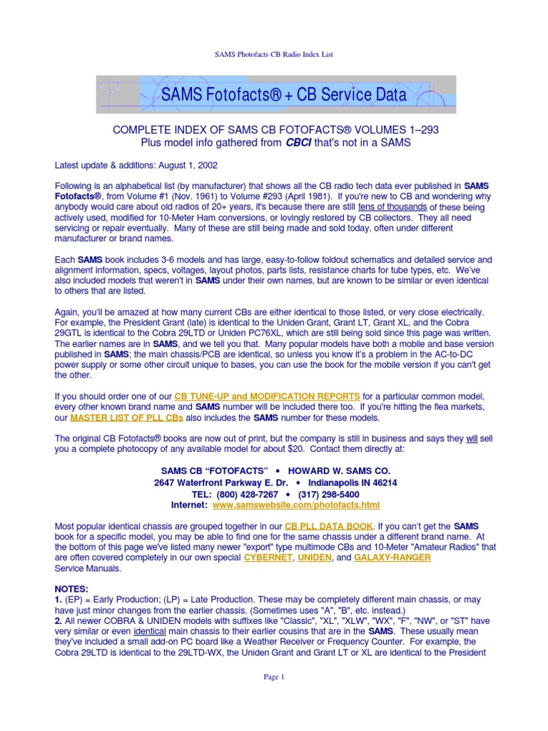 SAMS Photofact Index PDF | PDF | Cougar