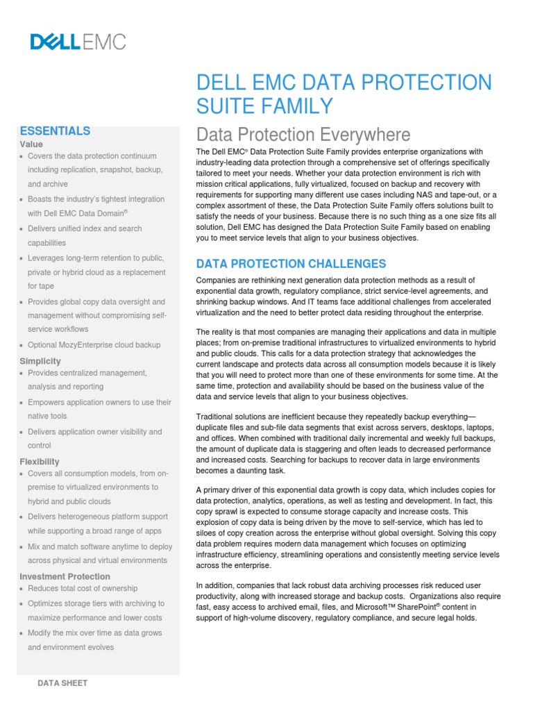Emc Data Protection Suite | PDF | Cloud Computing | Backup