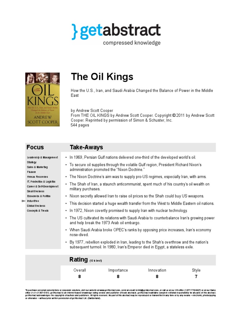 The Oil Kings Cooper en 15522 - PDF | PDF | Mohammad Reza Pahlavi ...