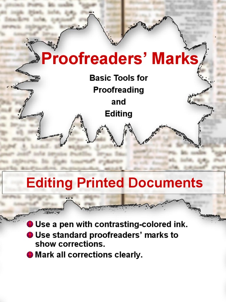 Proofreaders' Marks: Basic Tools For Proofreading and Editing ...