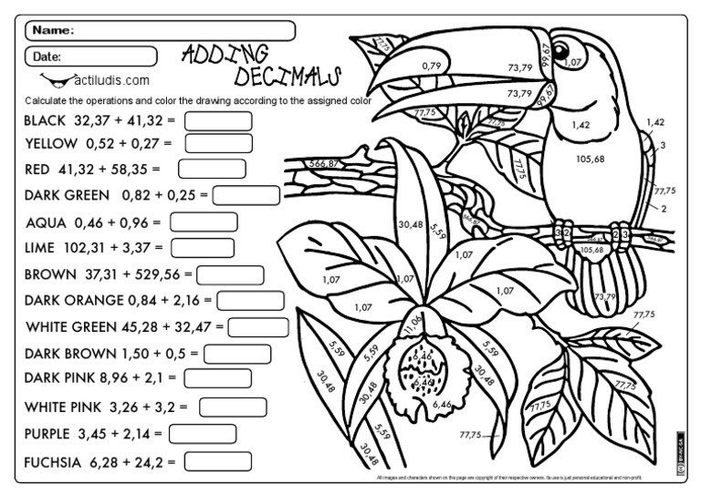 Adding Decimals 001 PDF | PDF | Color | Art Materials
