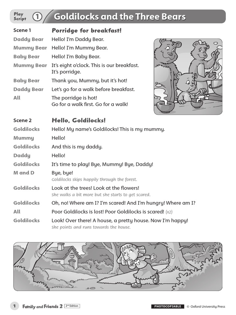 Goldilocks and The Three Bears: Porridge For Breakfast! | PDF ...